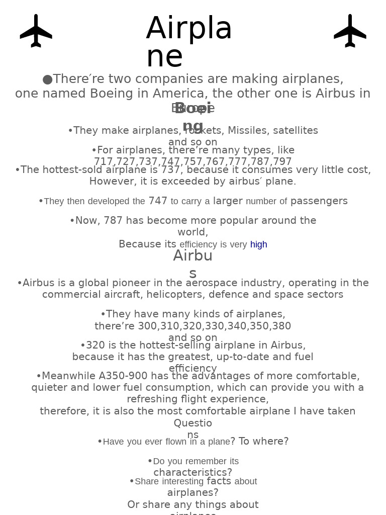 Airplanes | PDF