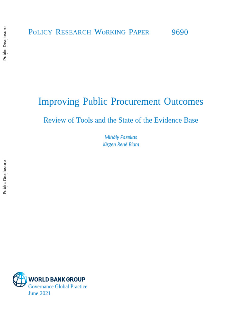 Improving Public Procurement Outcomes Review of Tools and The State of ...