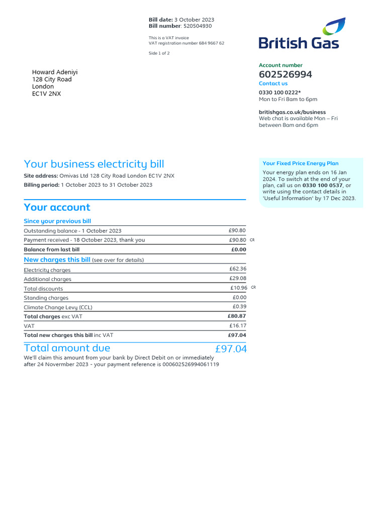 BT-GAS-BILL | PDF | Fuels | Natural Gas