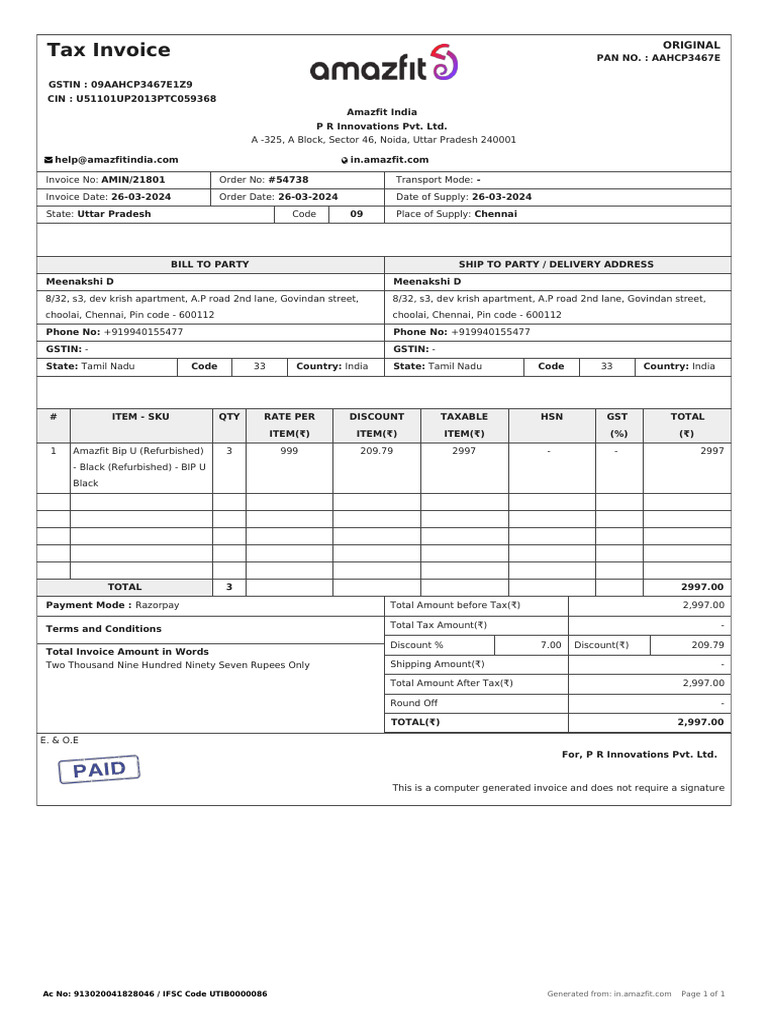 invoice_original_54738 | PDF | Invoice | Taxation