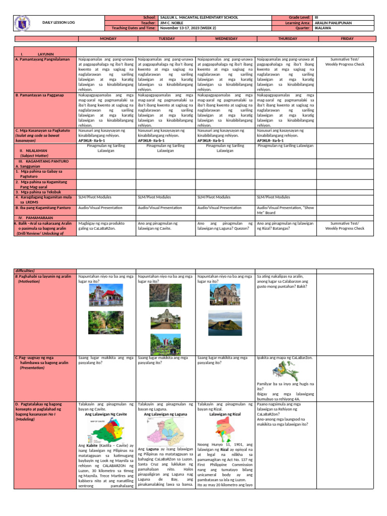 DLL ARALPAN3 Q2 W2 Newedumaymay | PDF