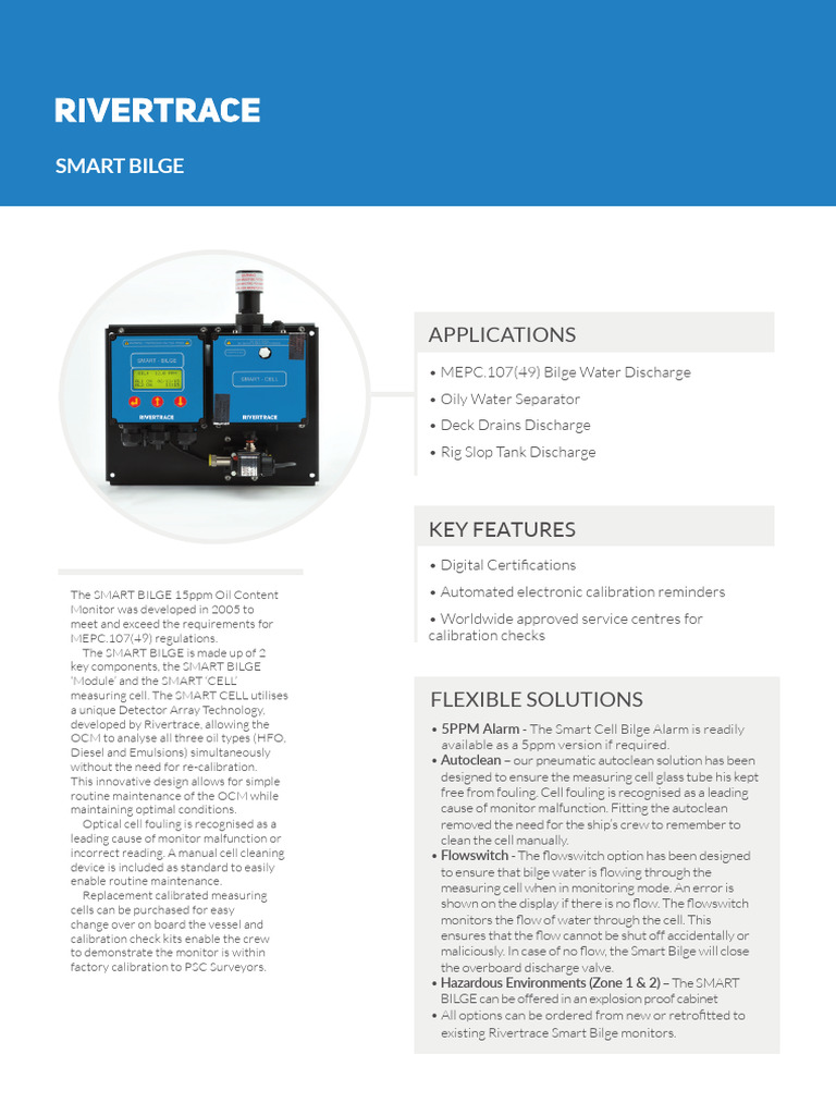 Monitoring-Rivertrace-Smart Bilge Datasheetv25 Hansbuch | PDF