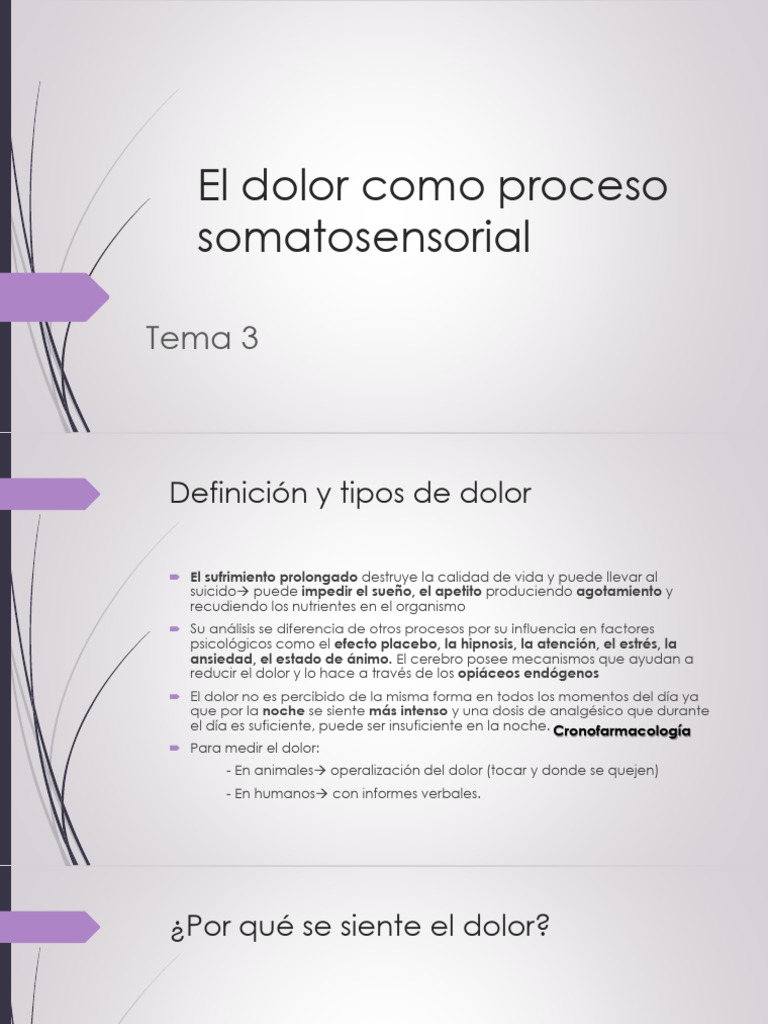 Tema 3 Fisiología El Dolor | PDF | Dolor | Opioide