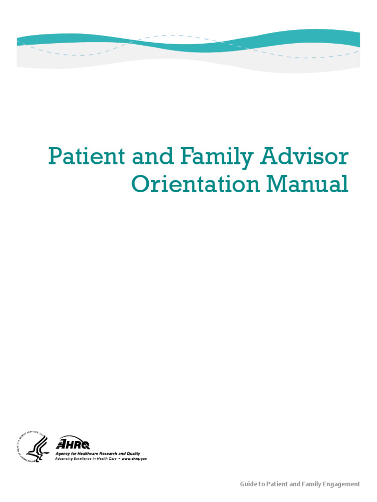 D. Patient Family Advisor Orientation Manual | PDF | Patient | Patient ...