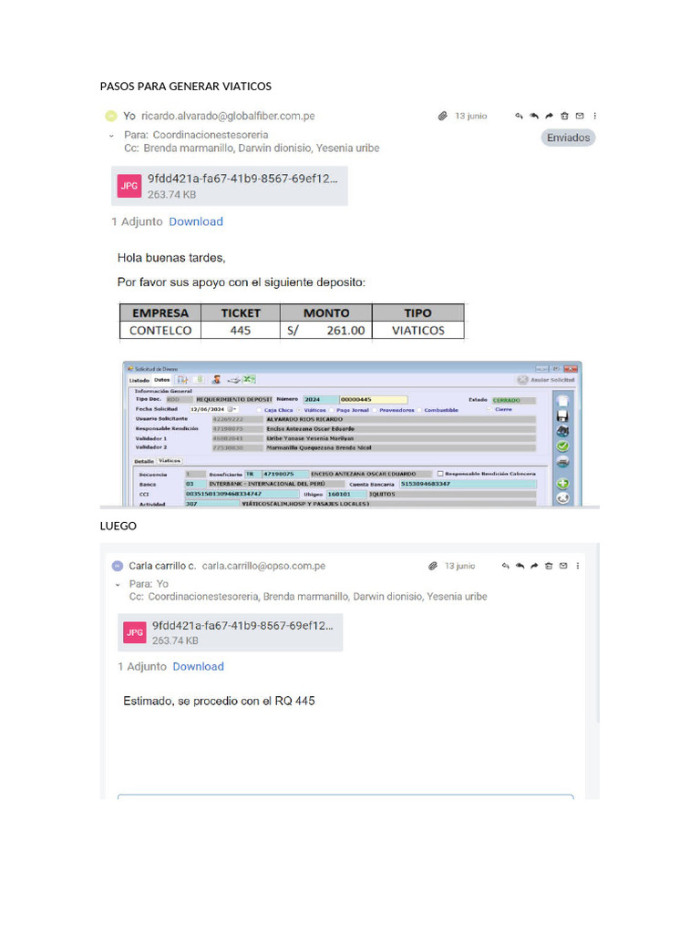 PASOS PARA GENERAR VIATICOS | PDF