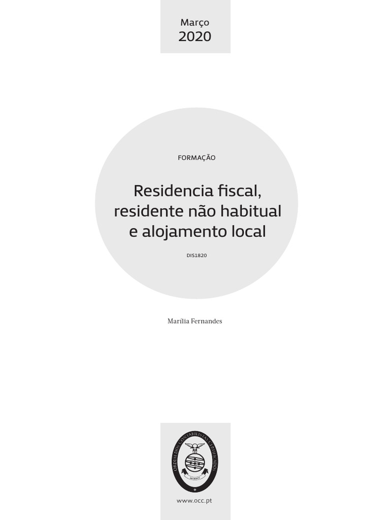 20200224 Residência Fiscal, Residente Não Habitual e Alojamento Local - Marília Fernandes ...