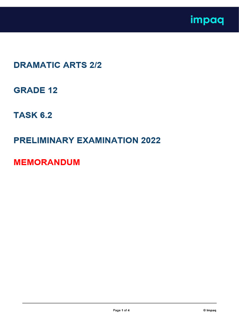 2022 - Practice Exam DA-Grade 12-Prelim Examination Memorandum-Paper 2 | PDF | Rubric (Academic ...
