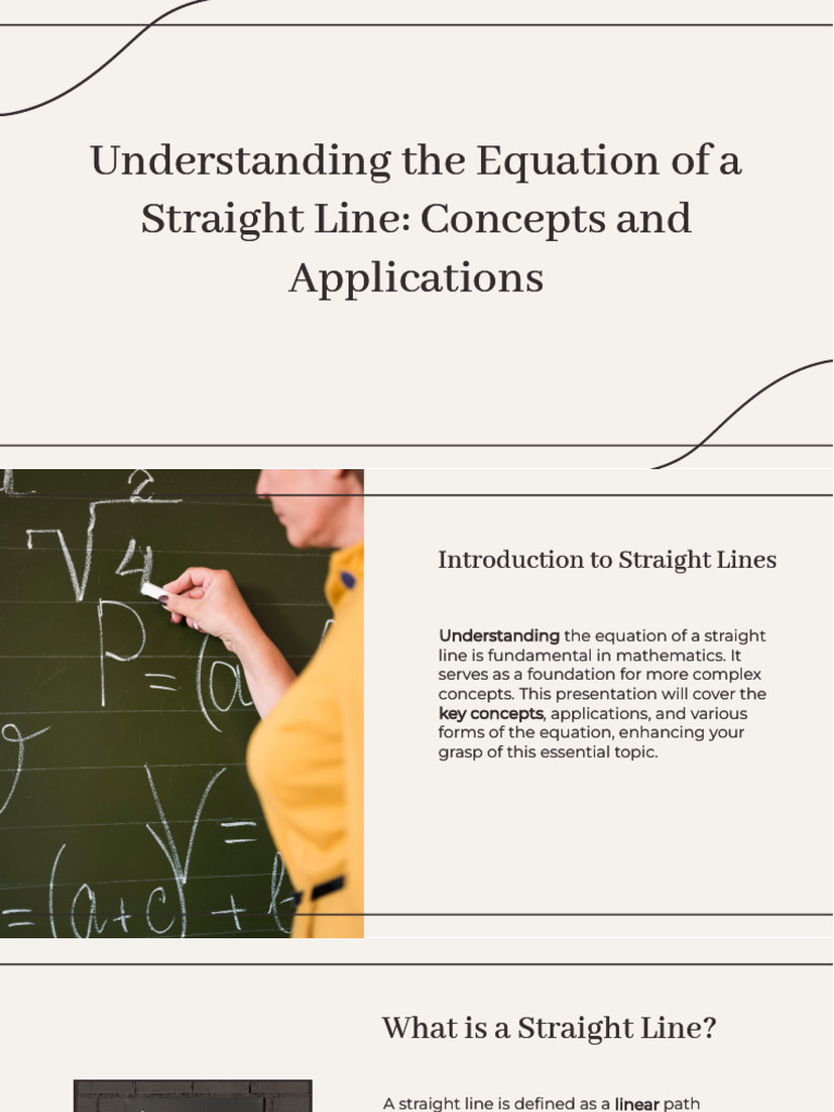 Slidesgo Understanding The Equation of A Straight Line Concepts and ...