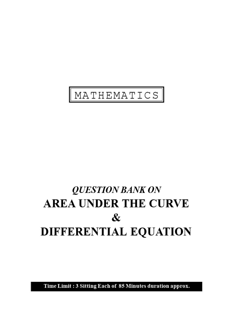 Differential Equation and Area under curve | PDF | Area | Integral