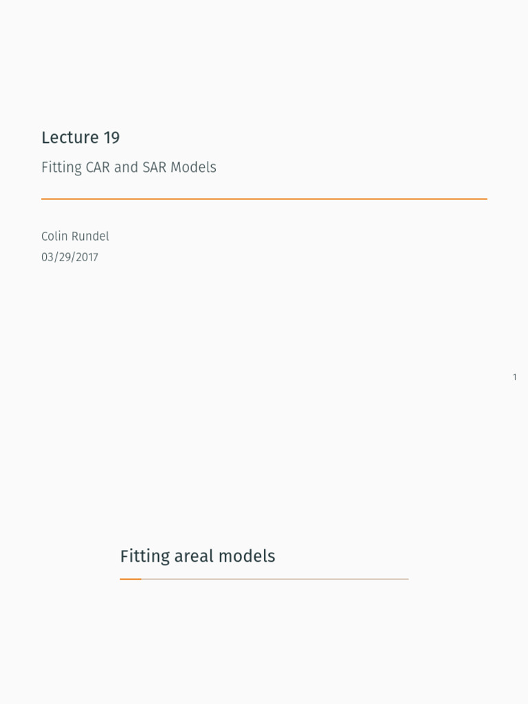 Fitting CAR and SAR Spatial Models | PDF | Errors And Residuals ...