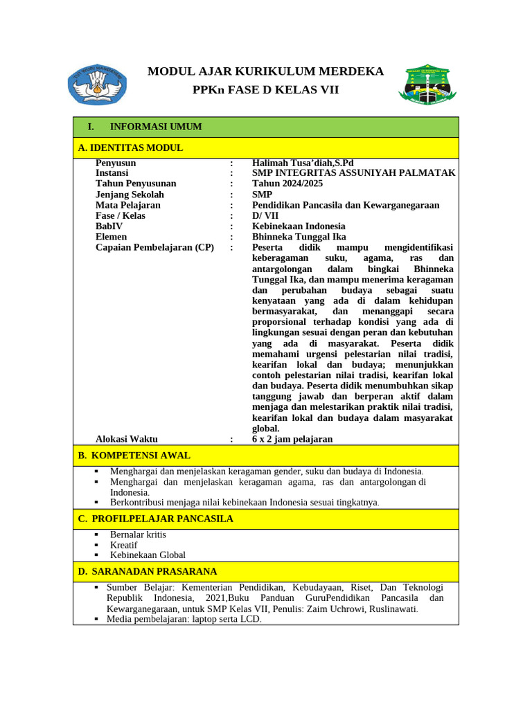 Modul Pkn Kelas 7 | PDF