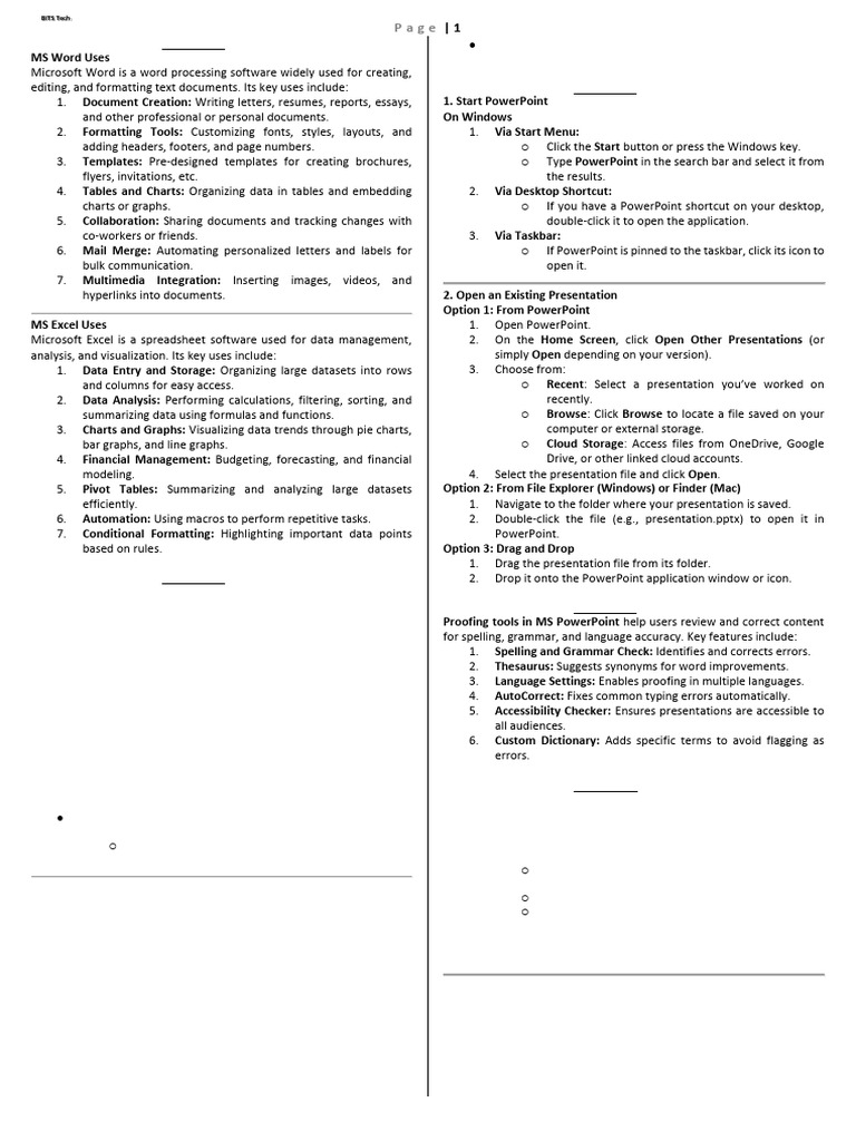 Office Automation 04-Jan-25 | PDF | Microsoft Word | Microsoft Excel