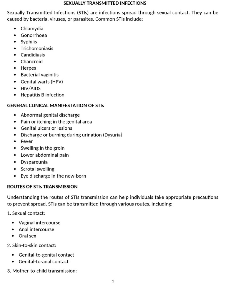 Sexually Transmitted Infections-1 | PDF | Sexually Transmitted ...