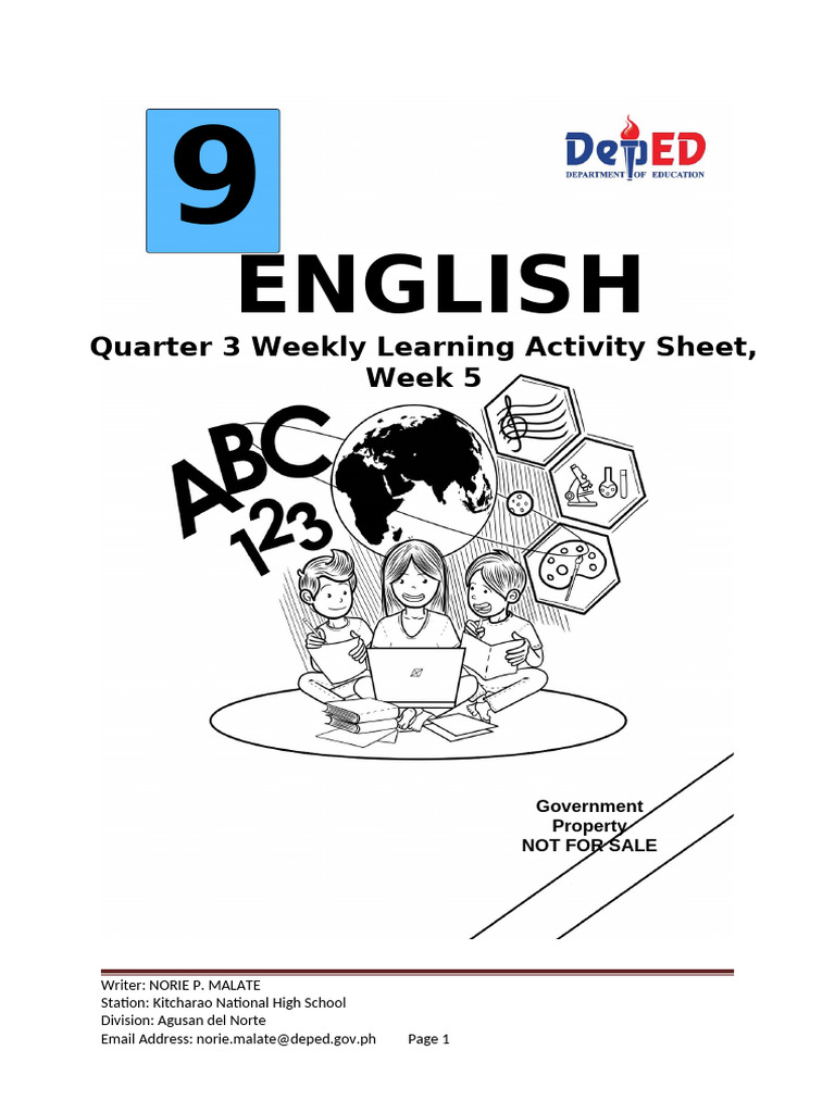 English 9 Qtr 3 Week 5 | PDF | Characters In Romeo And Juliet