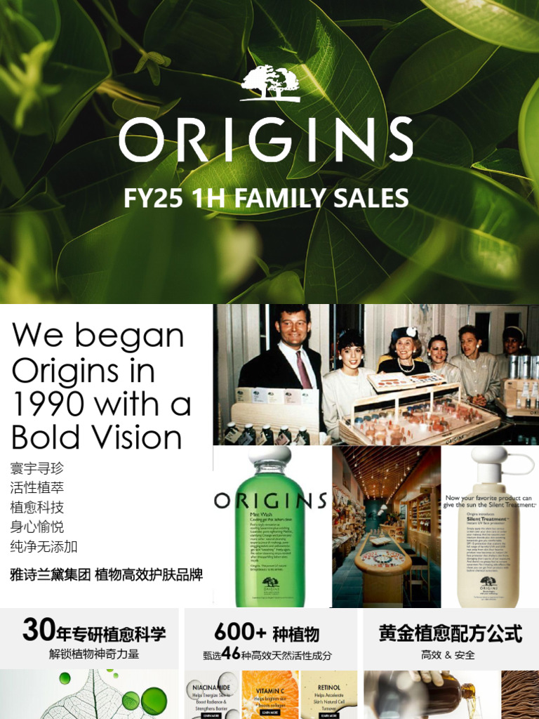 FY25 1H Origins Family Sales | PDF