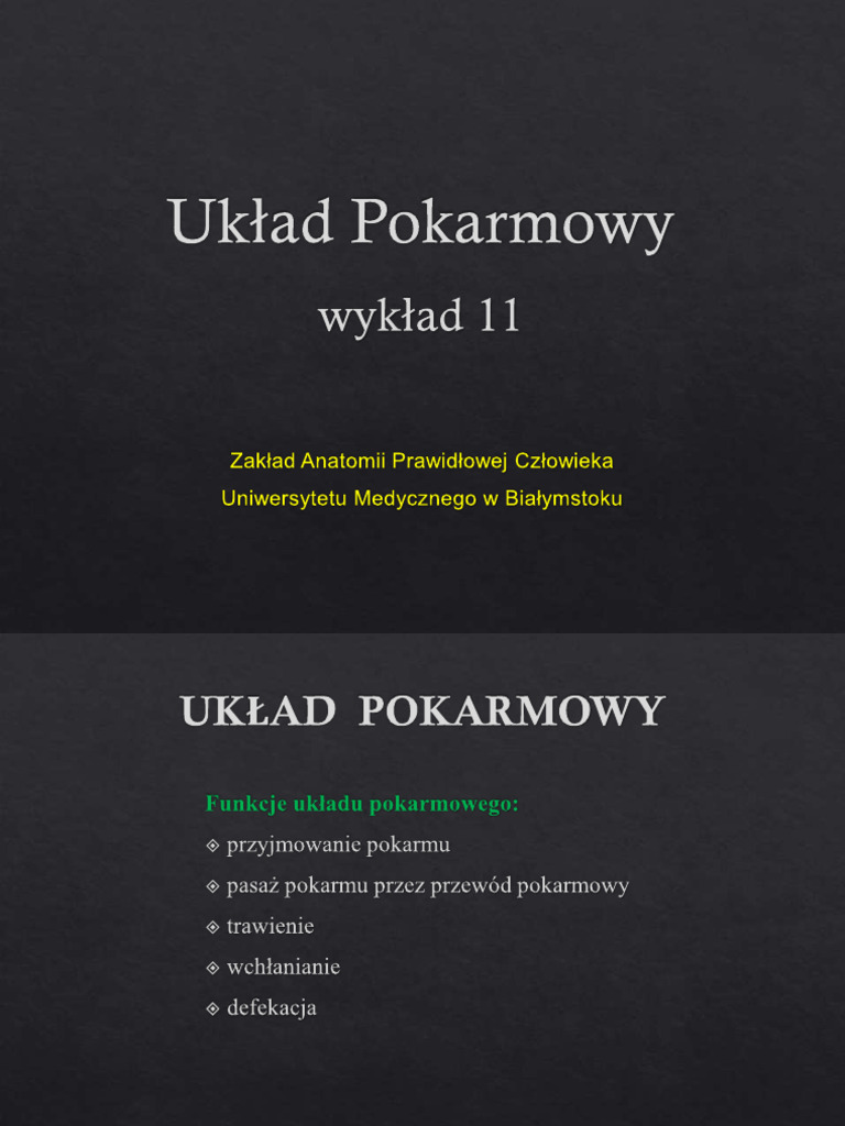 Ukl Pokarmowy cz1 | PDF