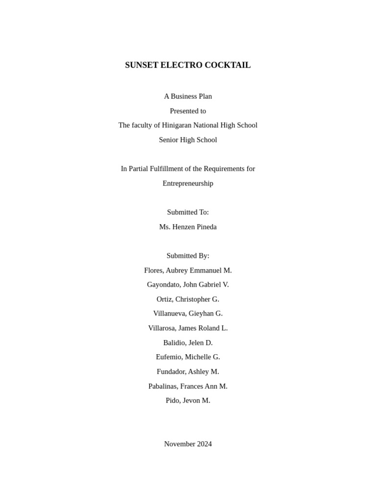 Business Plan Entrepreneurship | PDF | Human Resources | Marketing