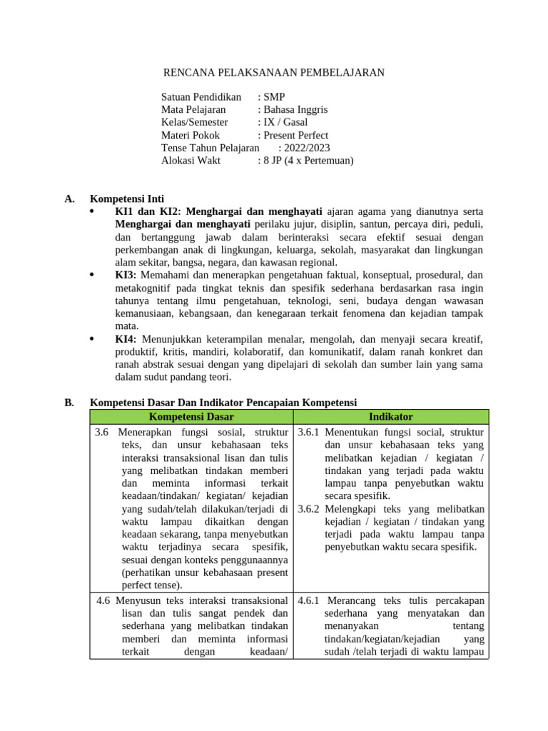 Aksi Nyata - T3 - RPP Experiental Learning | PDF
