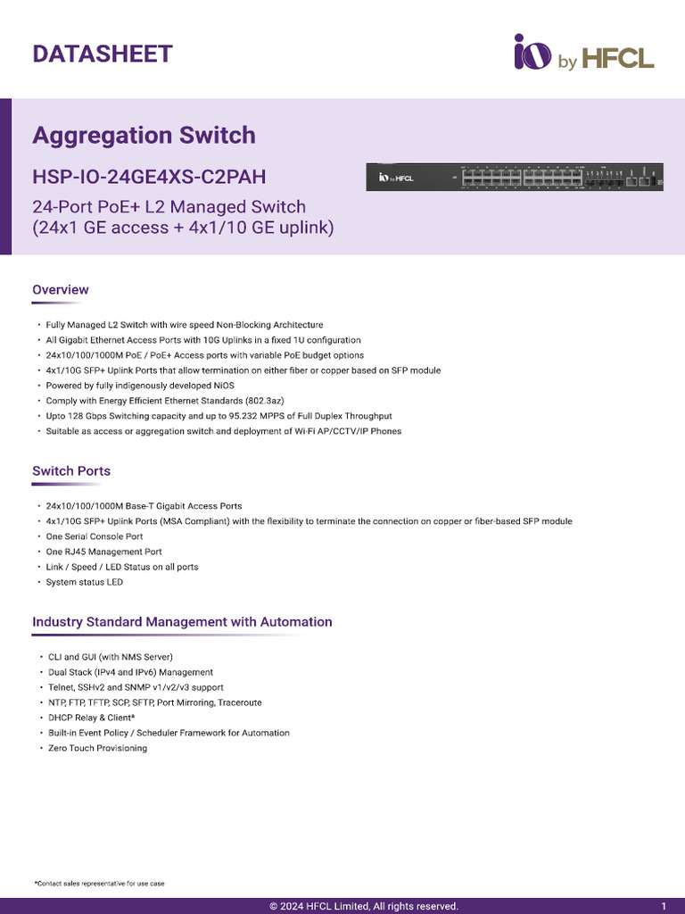 Datasheet - HSP Io 24ge4xs C2pah PDF 1730616699 11 | PDF | I Pv6 ...