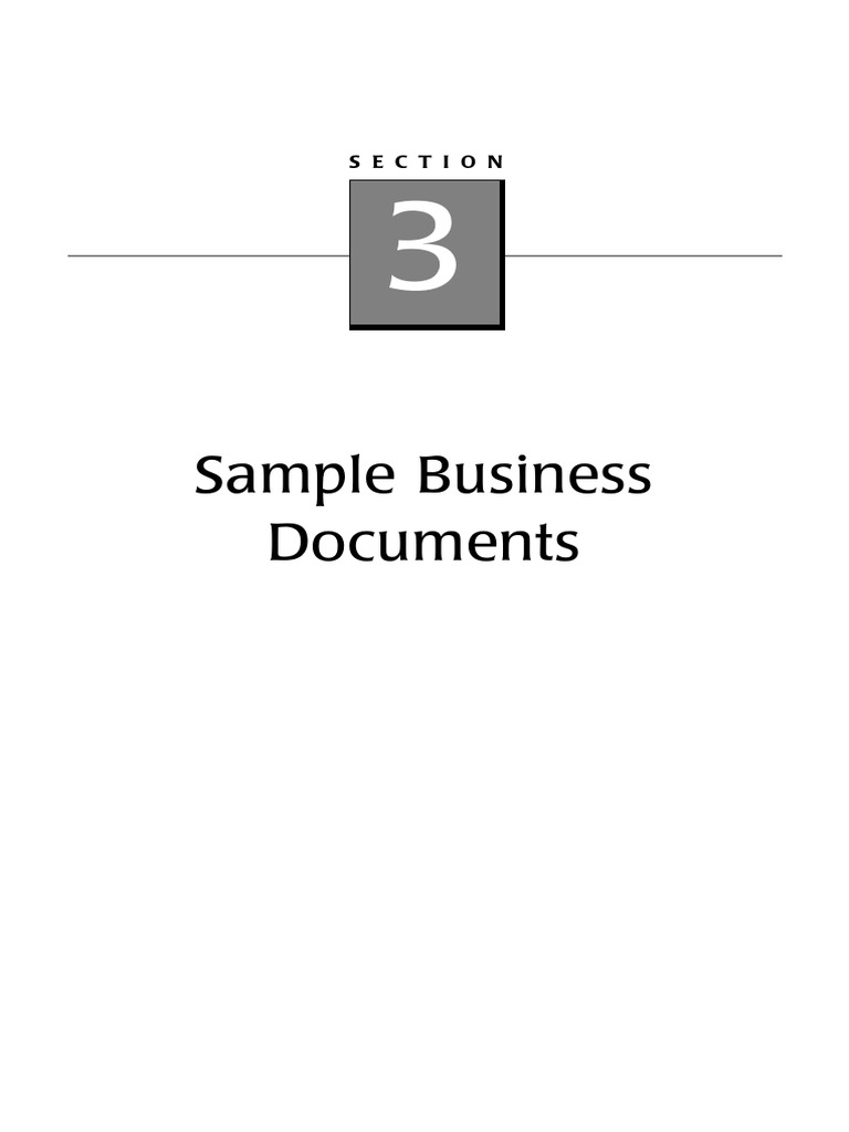 Section 3 Sample Business Documents-1-5 | PDF | Abstract (Summary)