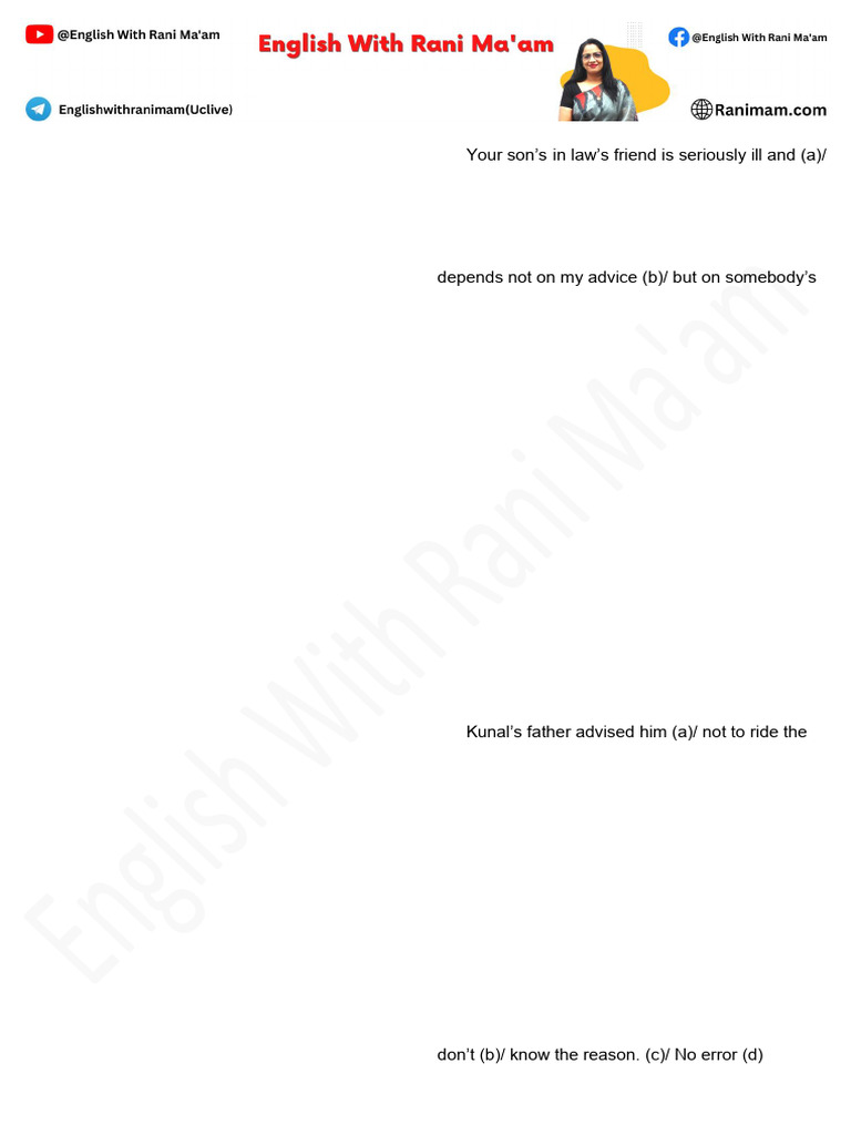 Spotting Errors For SSC CGL Mains 2024 | PDF