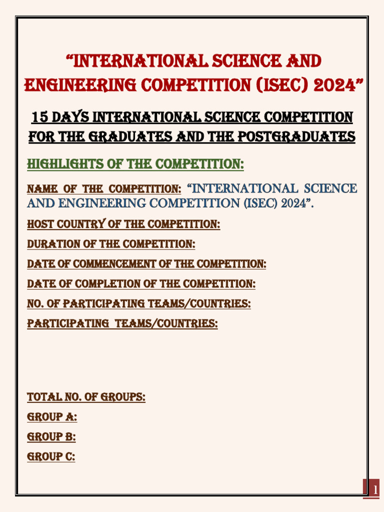 ISEC 2024 | PDF | Hotel | Hospitality Industry