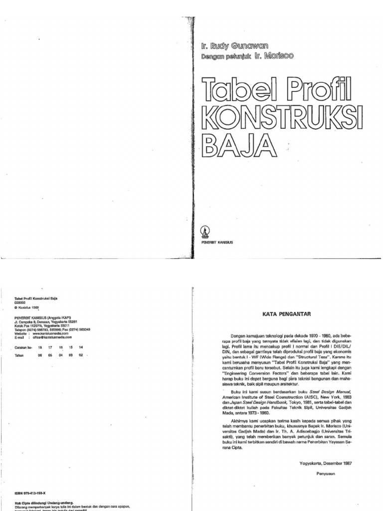 Tabel Profil Konstruksi Baja Ir Rudy Gun | PDF