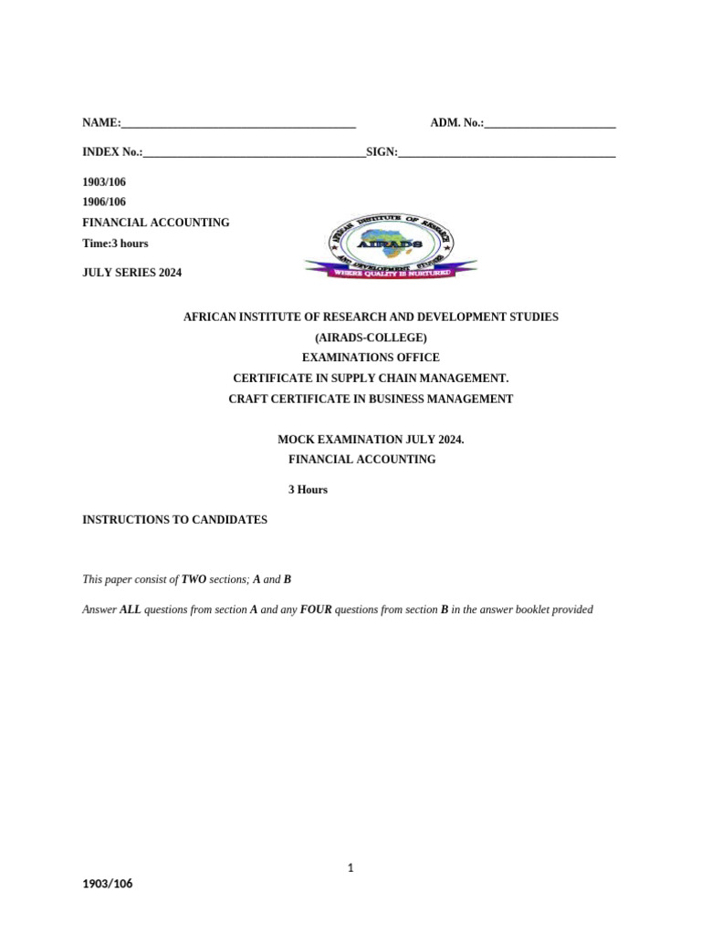 Financial Accounting Certificate | PDF | Debits And Credits | Banks