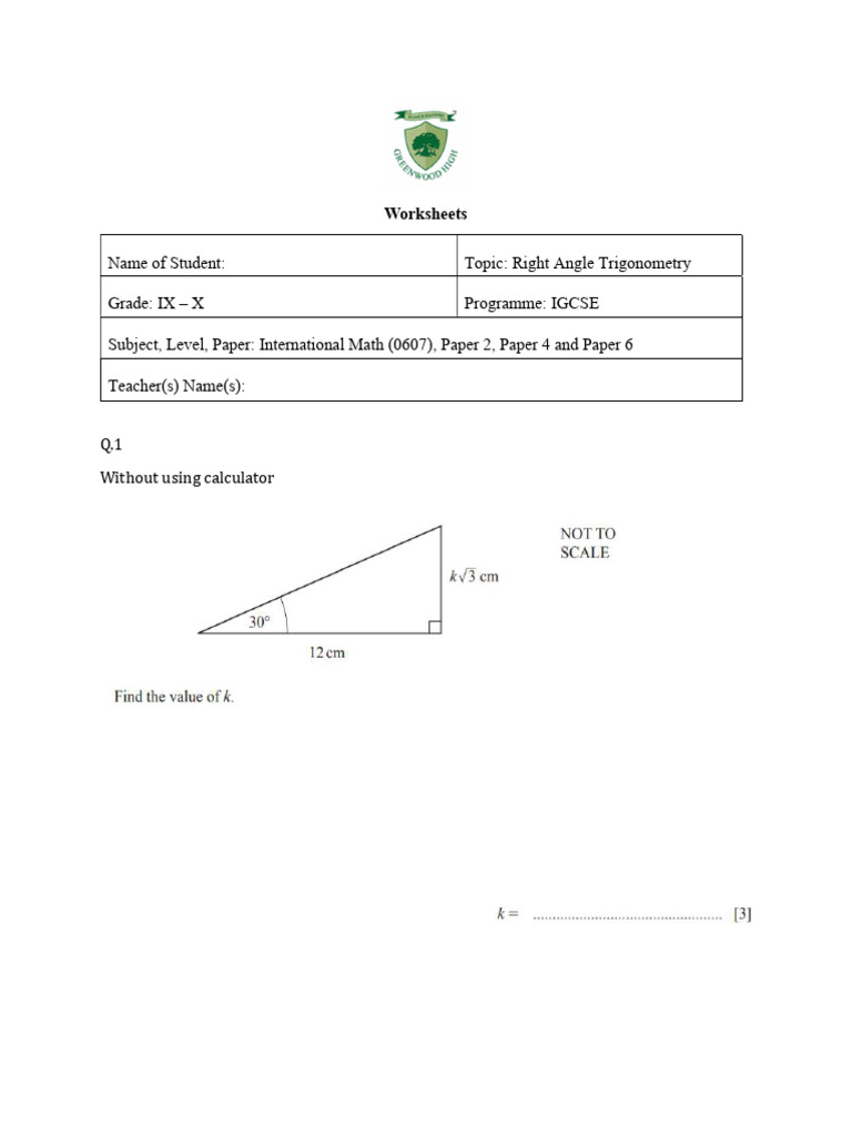Trignometry Pdf