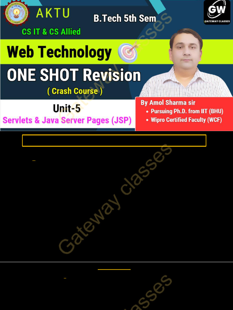 AKTU Web Technology: Servlets & JSP Guide | PDF | Http Cookie | Web Server