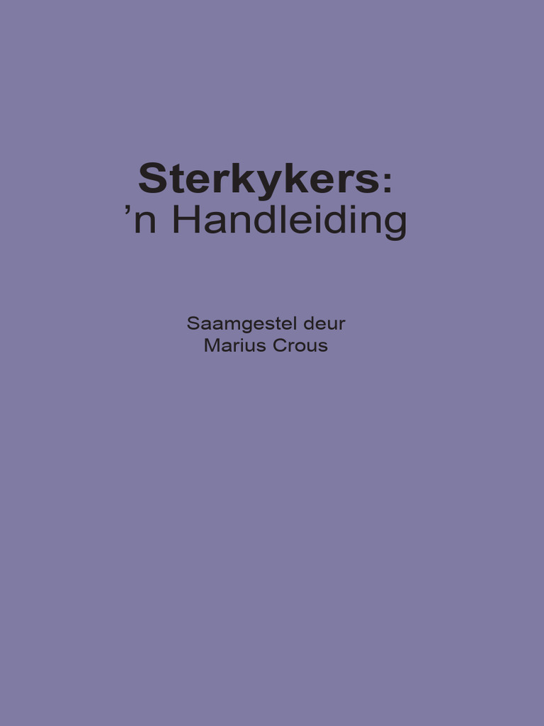 Sterkykers, N Handleiding (Studiegids) (Marius Crous) (Z-Library) | PDF