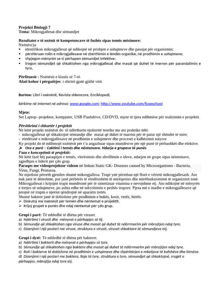 Projekti Biologji 7 | PDF