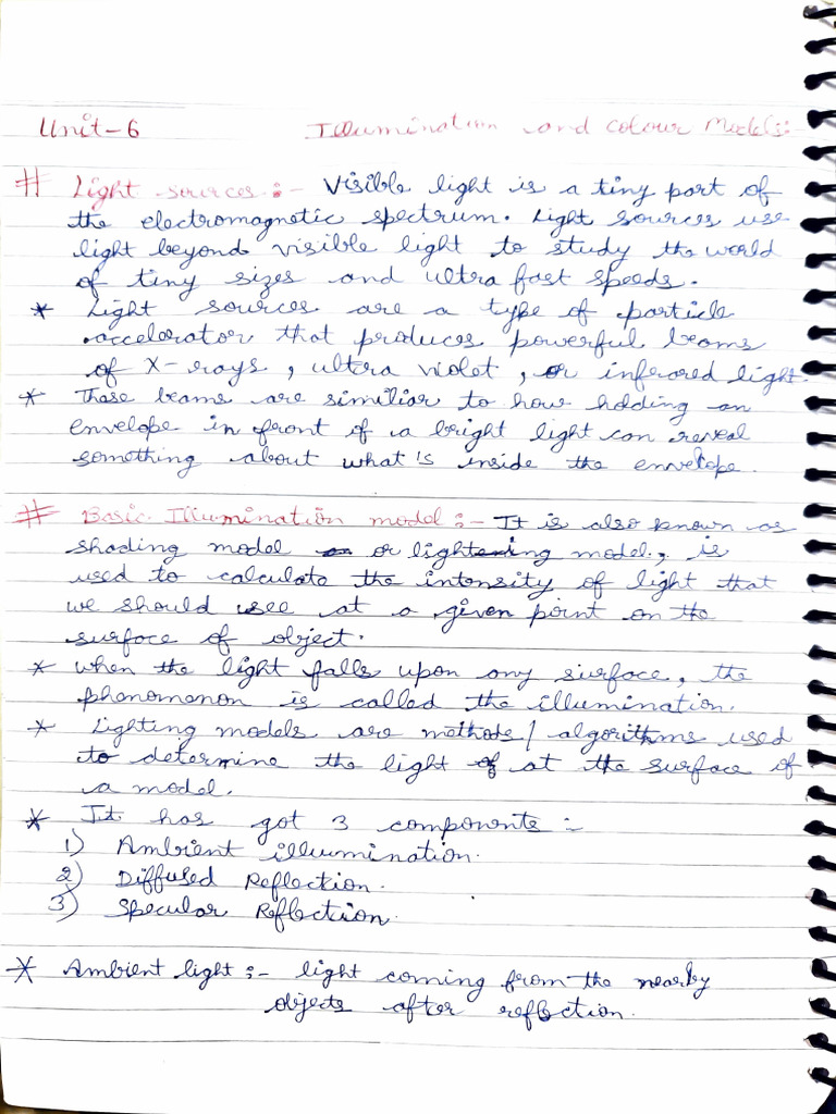 CG UNITS-6,7 | PDF | Color | Visual Perception