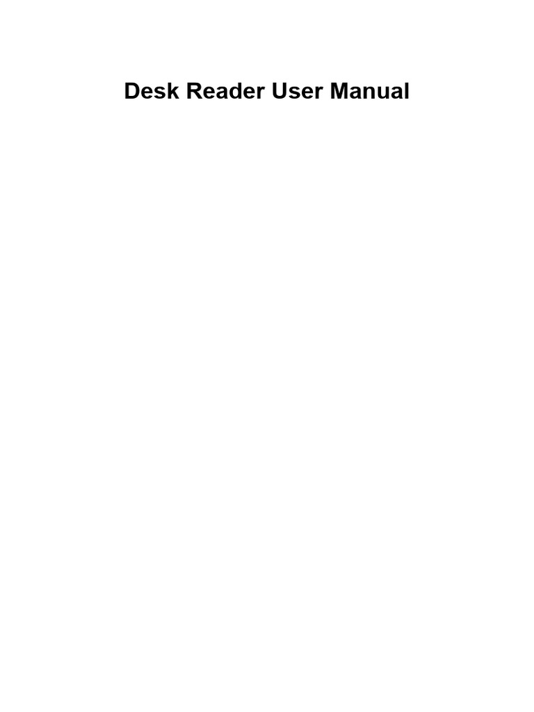 Desk Reader-User Manual | PDF | Microsoft Windows | Button (Computing)