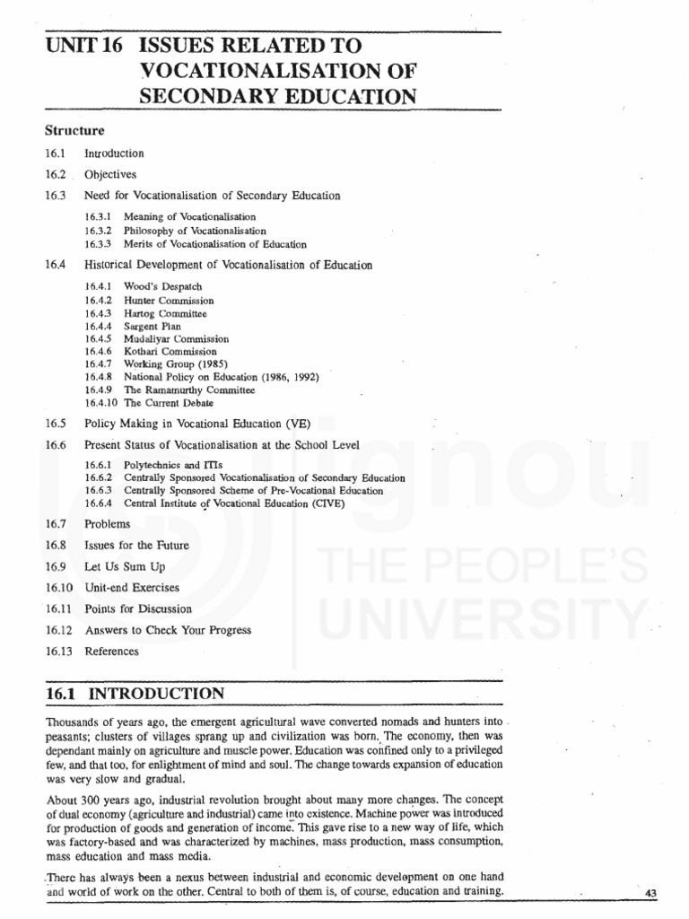 Vocationalisation of Secondary Education Issues | PDF | Vocational Education