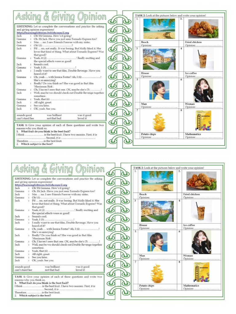 LKPD Asking and Giving Opinion | PDF