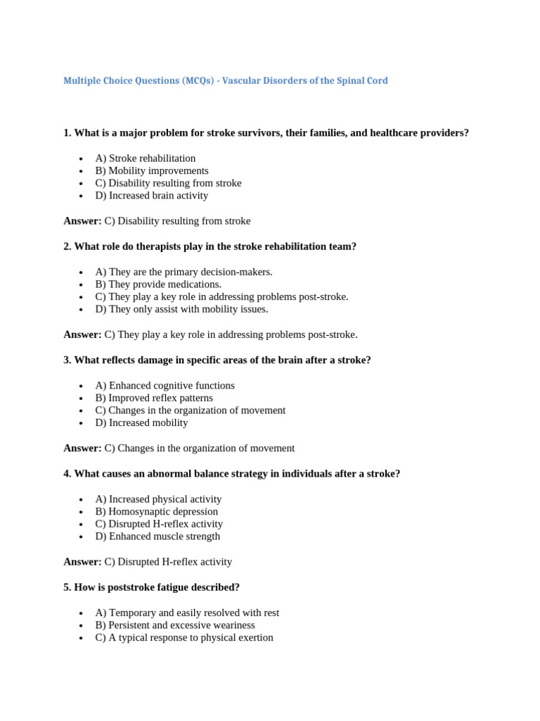 pathology II ,Multiple Choice Questions | PDF | Spinal Cord | Back Pain