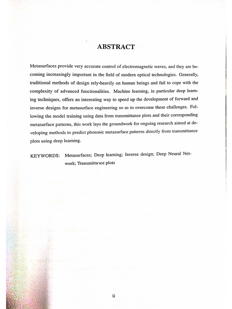 DL Assisted Design of Photonic Metasurfaces | PDF