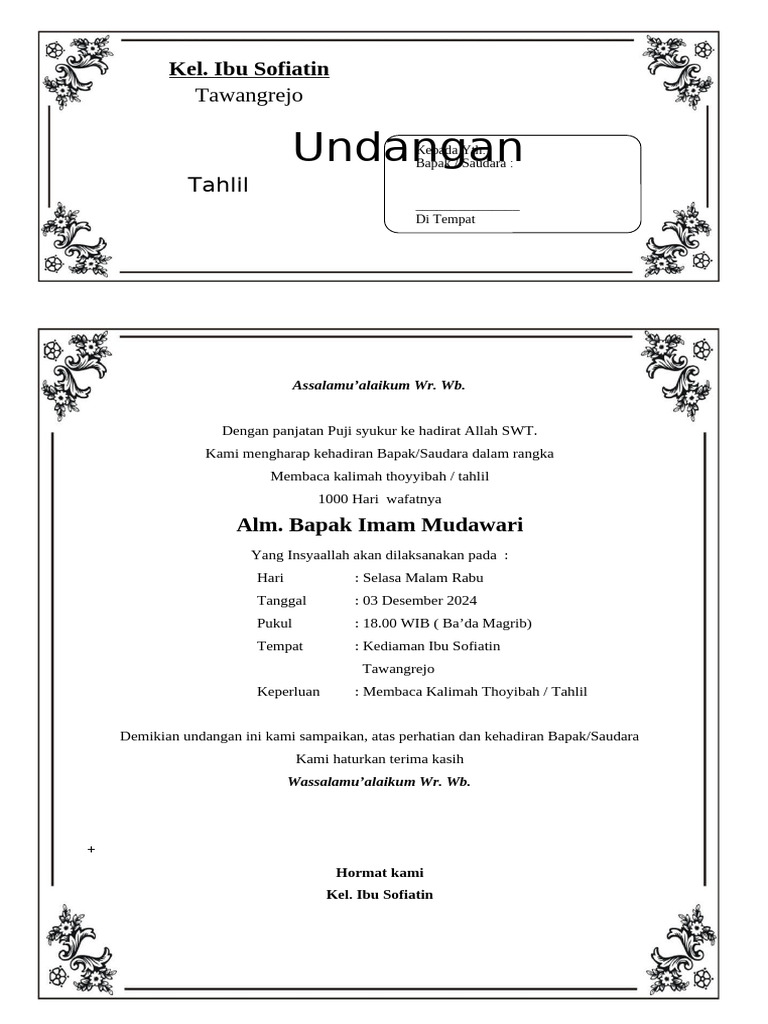 Undangan A4 | PDF