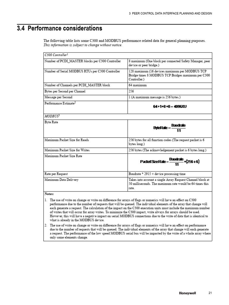 C300 and MODBUS Performance Overview | PDF | Computer Network | Network Architecture