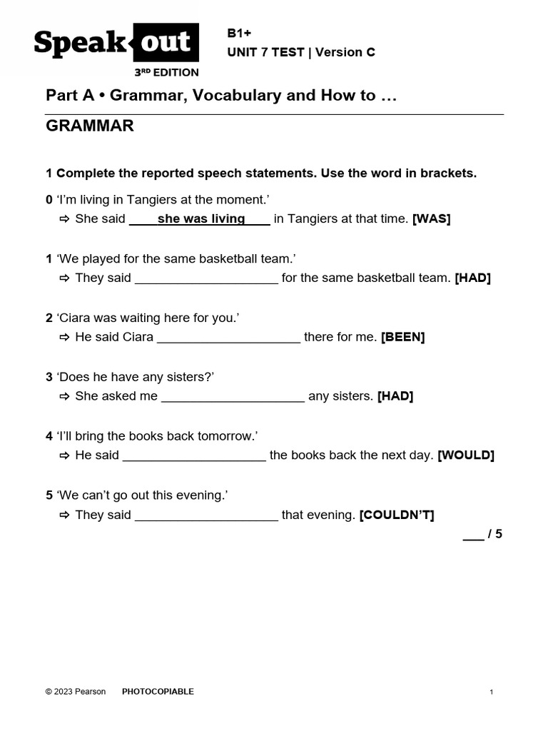 SO3_B1+_Unit Test_U7C | PDF