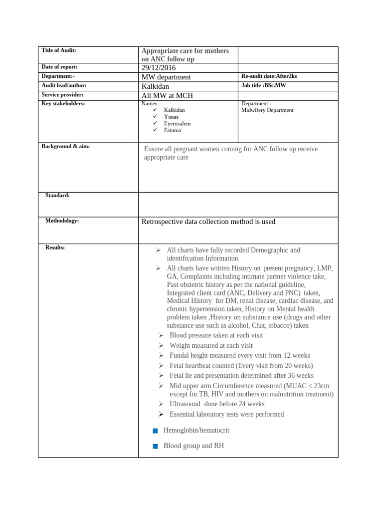 Audit Report,2017 | PDF | Emergency Department | Major Trauma