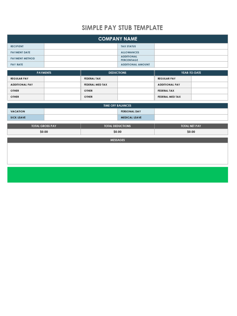 Simple Pay Stub Template-PDF Reader Pro | PDF