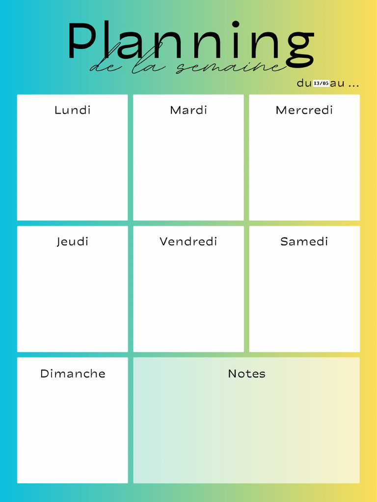 Martien Vert Nuages Général Hebdomadaire Calendrier | PDF