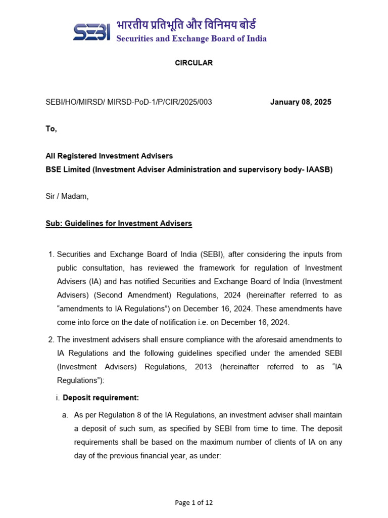 New Guidelines IA | PDF | Financial Adviser | Securities (Finance)