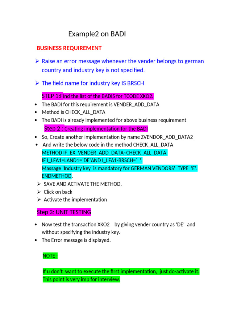 BADI-Example2 On BADI by Me | PDF