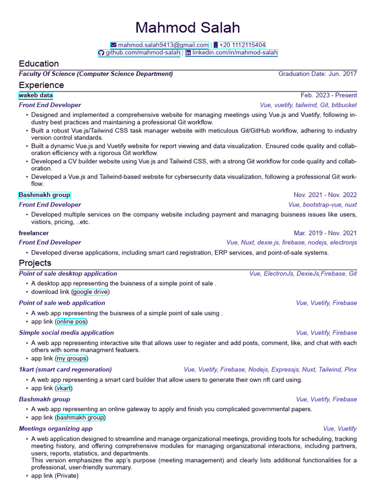 Mahmod Salah (Front End Developer 2024) | PDF | Educational Technology ...