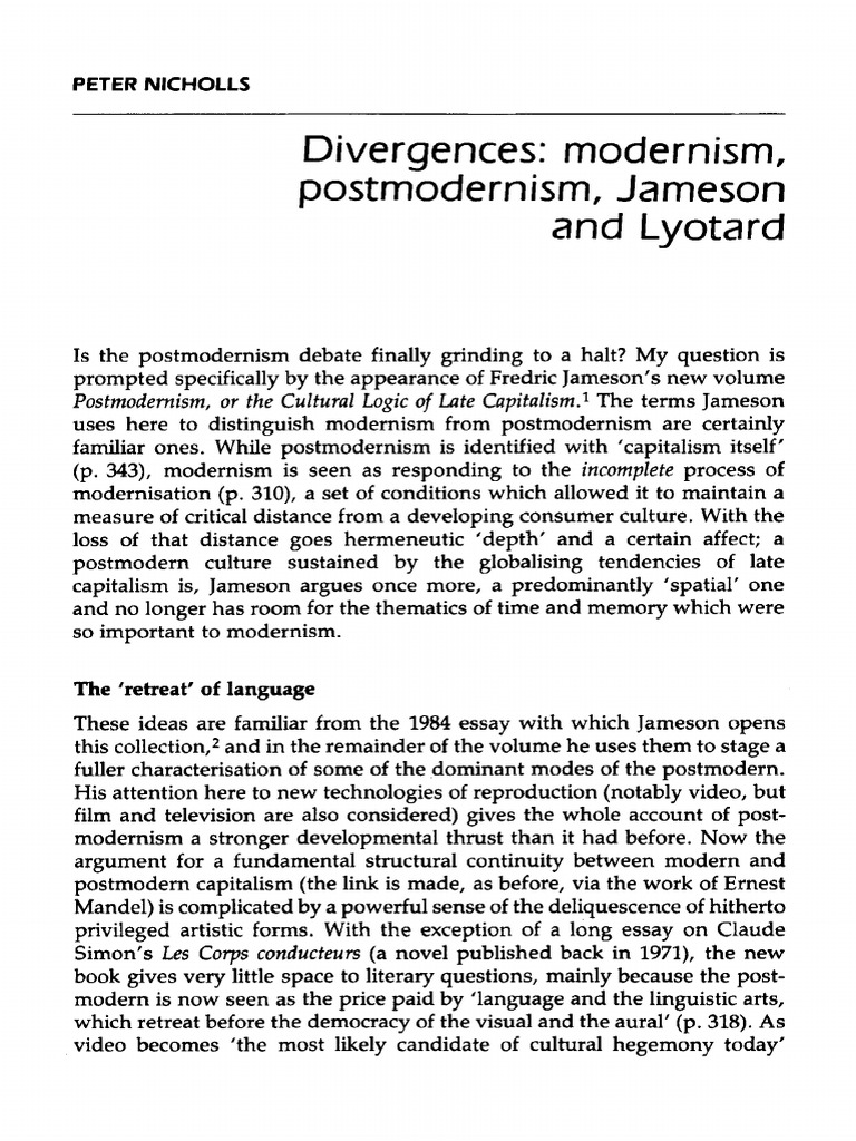 Modernism vs. Postmodernism Explained | PDF | Irony | Postmodernism