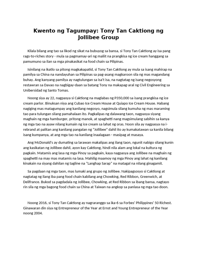 Kwento Ng Tagumpay | PDF