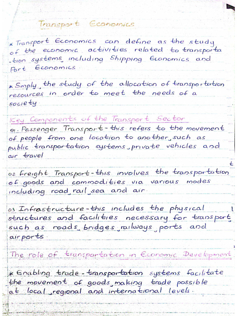 Transport economics | PDF